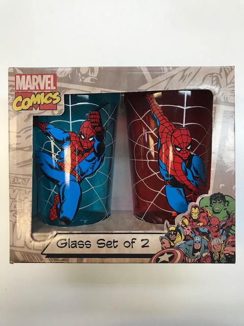 Spider-Man Glass Set of 2 (One Blue and One Red)