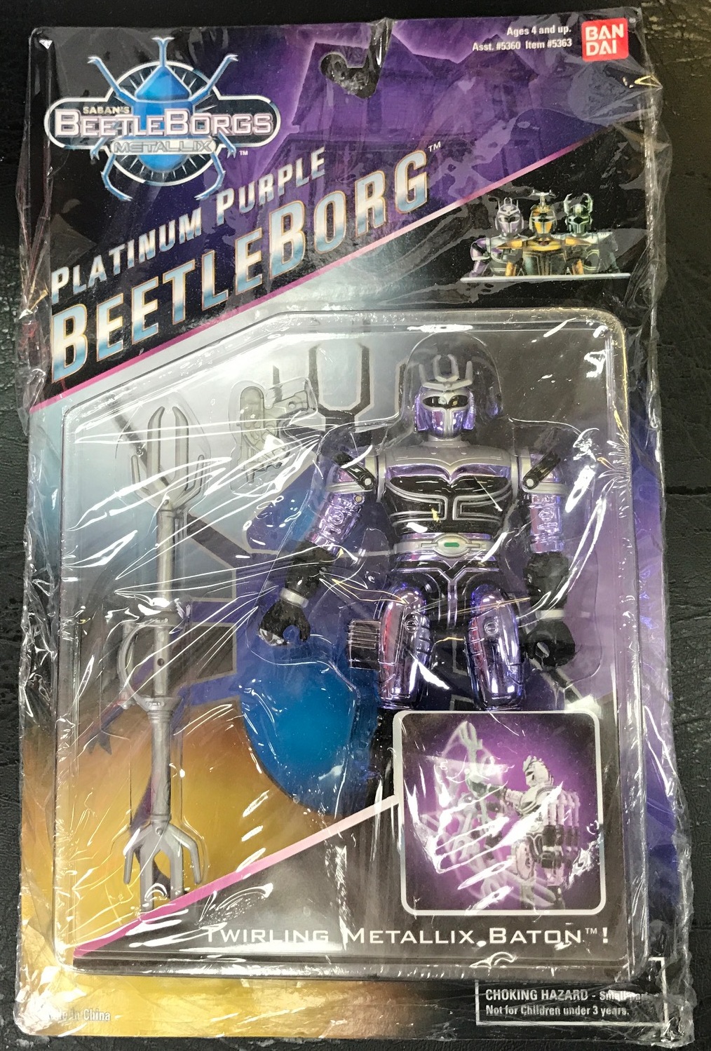Saban's BeetleBorgs Metallix Platinum Purple (1997) 6-inch figure Bandai