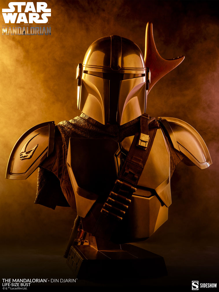 Star Wars The Mandalorian Din Djarin Life Size Bust Sideshow Collectibles 400374