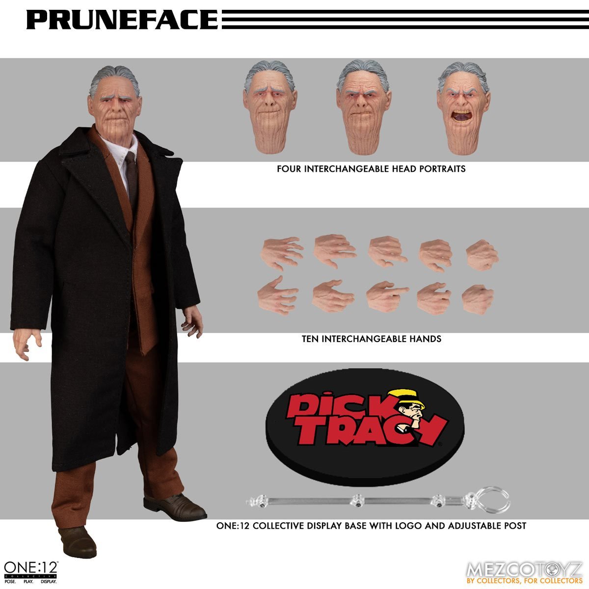 One:12 Collective Dick Tracy Pruneface action figure Mezco Toyz 70055