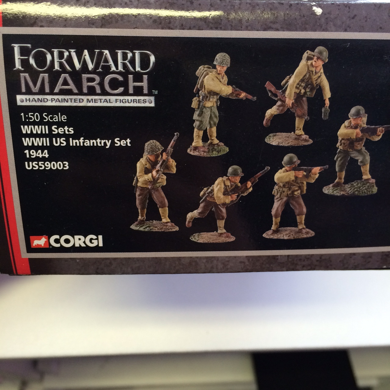 Forward March Hand-Painted Metal Figures 1:50 WWII US Infantry Set 1944 ...