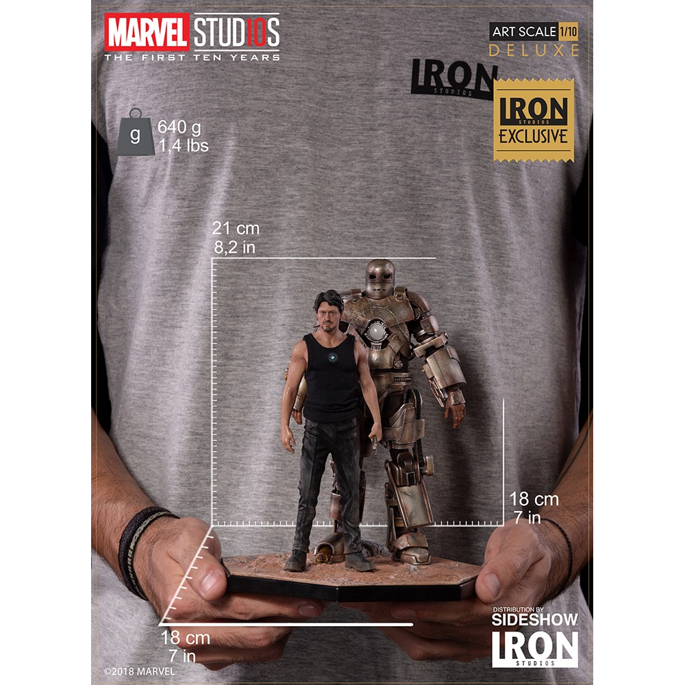 Iron Man Mark I and Tony Stark Statue by Iron Studios Marvel Studios ...