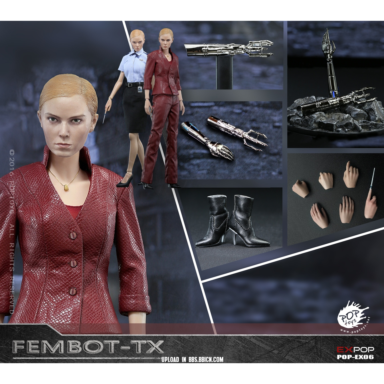 Terminator TX 1:6 scale action figure robot female Pop Toys POP-EX06