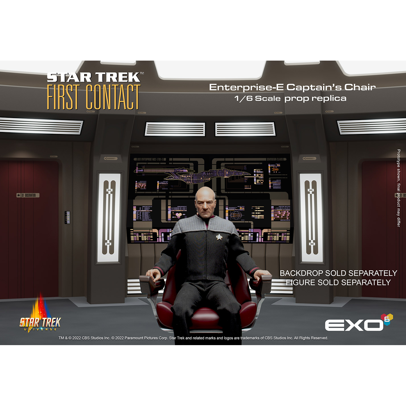 Star Trek: First Contact Enterprise-E Captain Picard’s Chair 1:6 Scale ...