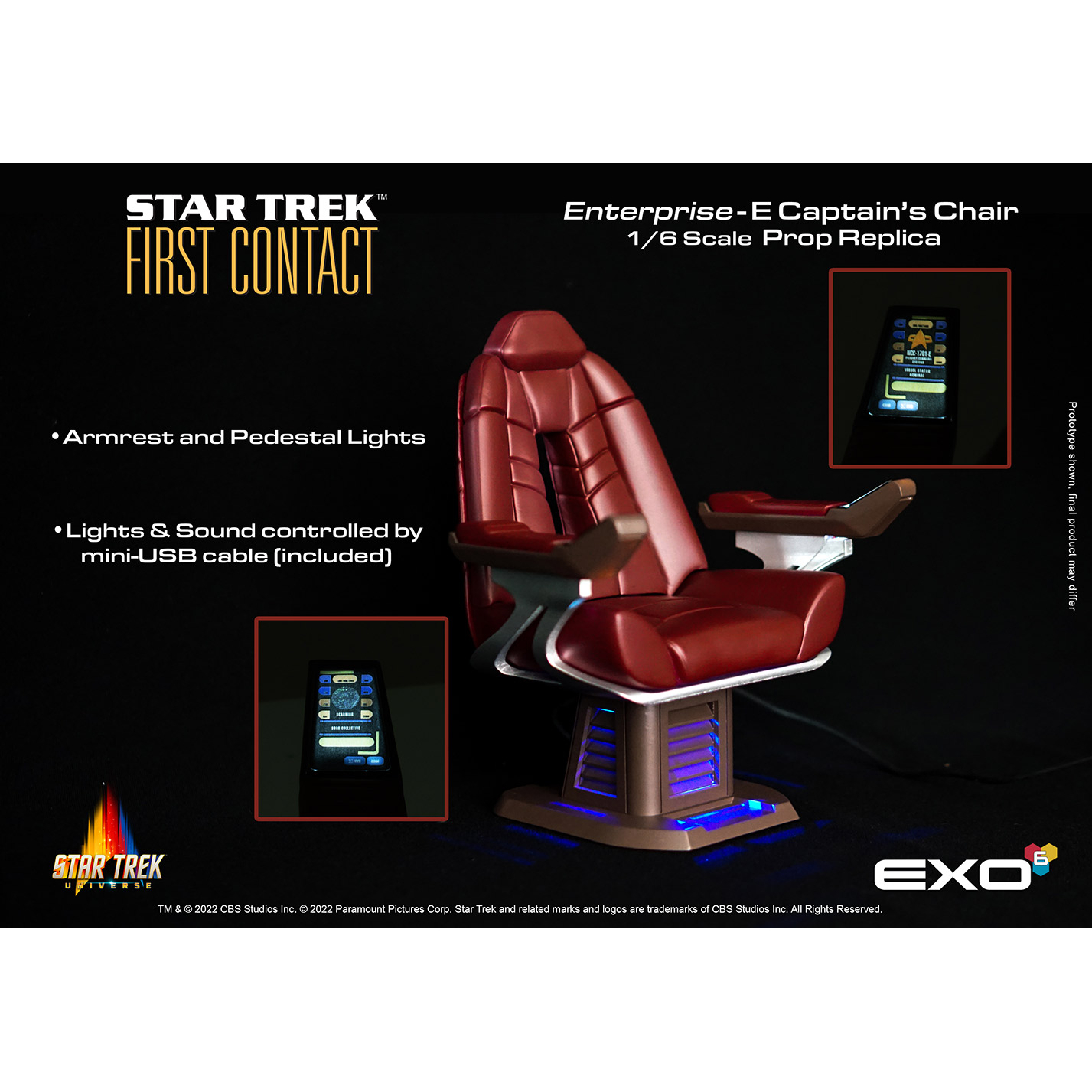 Star Trek: First Contact Enterprise-E Captain Picard’s Chair 1:6 Scale ...