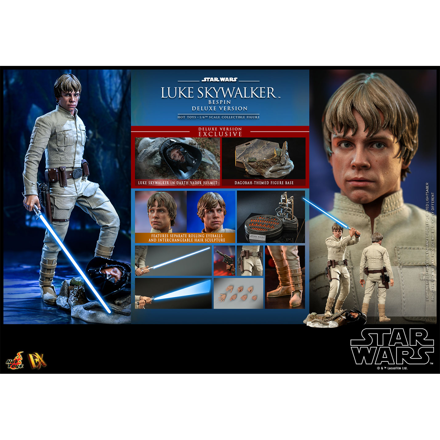 Star Wars Luke Skywalker (Bespin) DELUXE VERSION 1:6 Scale Figure Hot Toys 9049442 DX25