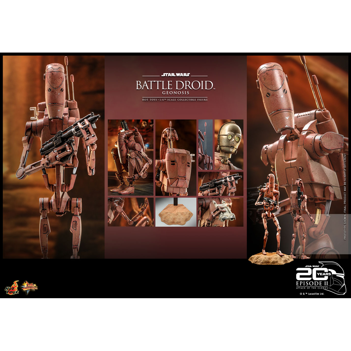 Star Wars: Attack of the Clones Battle Droid (Geonosis) 1:6 Scale ...