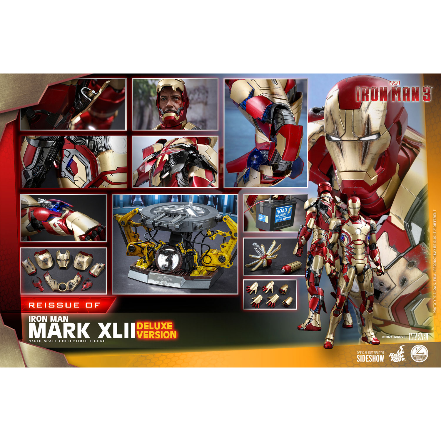 Marvel Iron Man Mark XLII (42) (Deluxe Version) Quarter Scale Figure ...