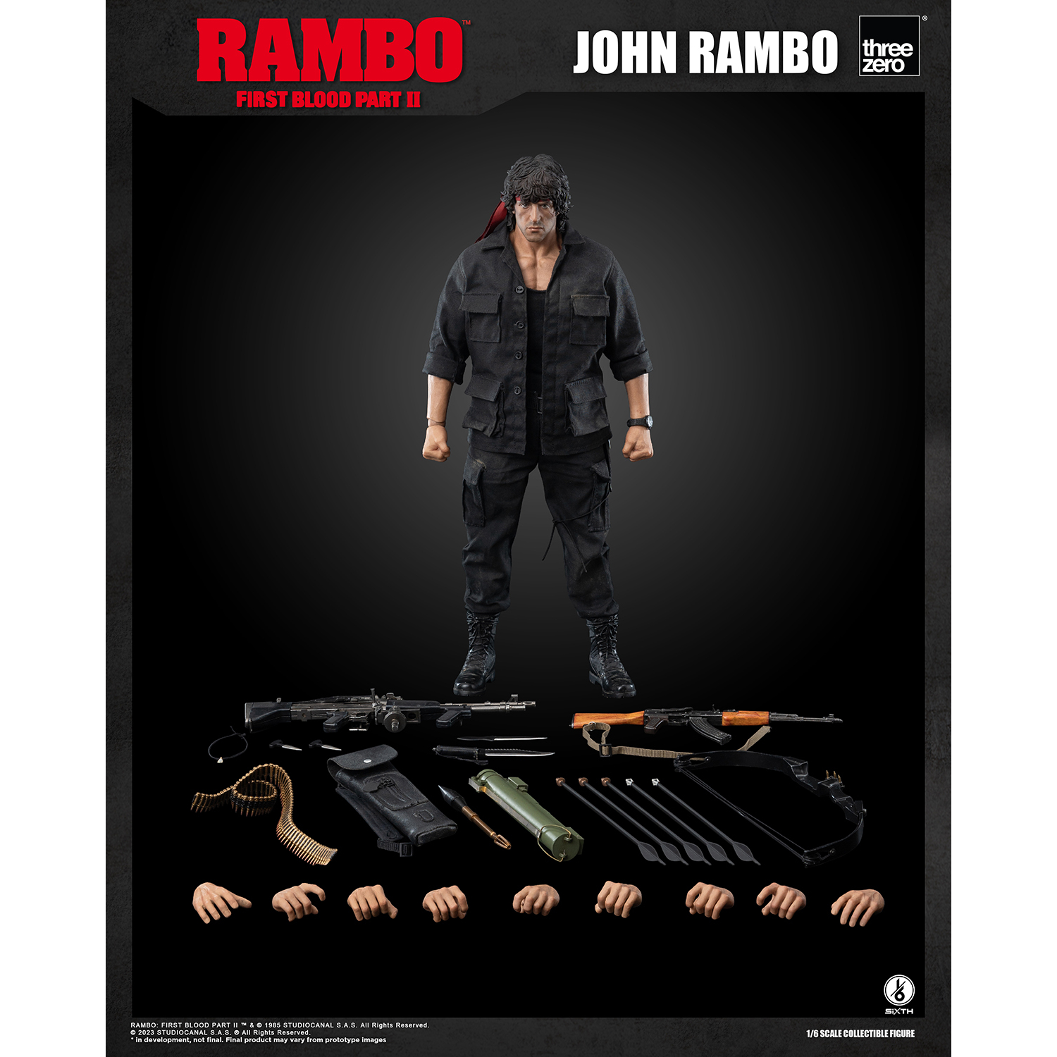 Rambo: First Blood Part II John Rambo 1:6 Scale Figure Threezero 912586
