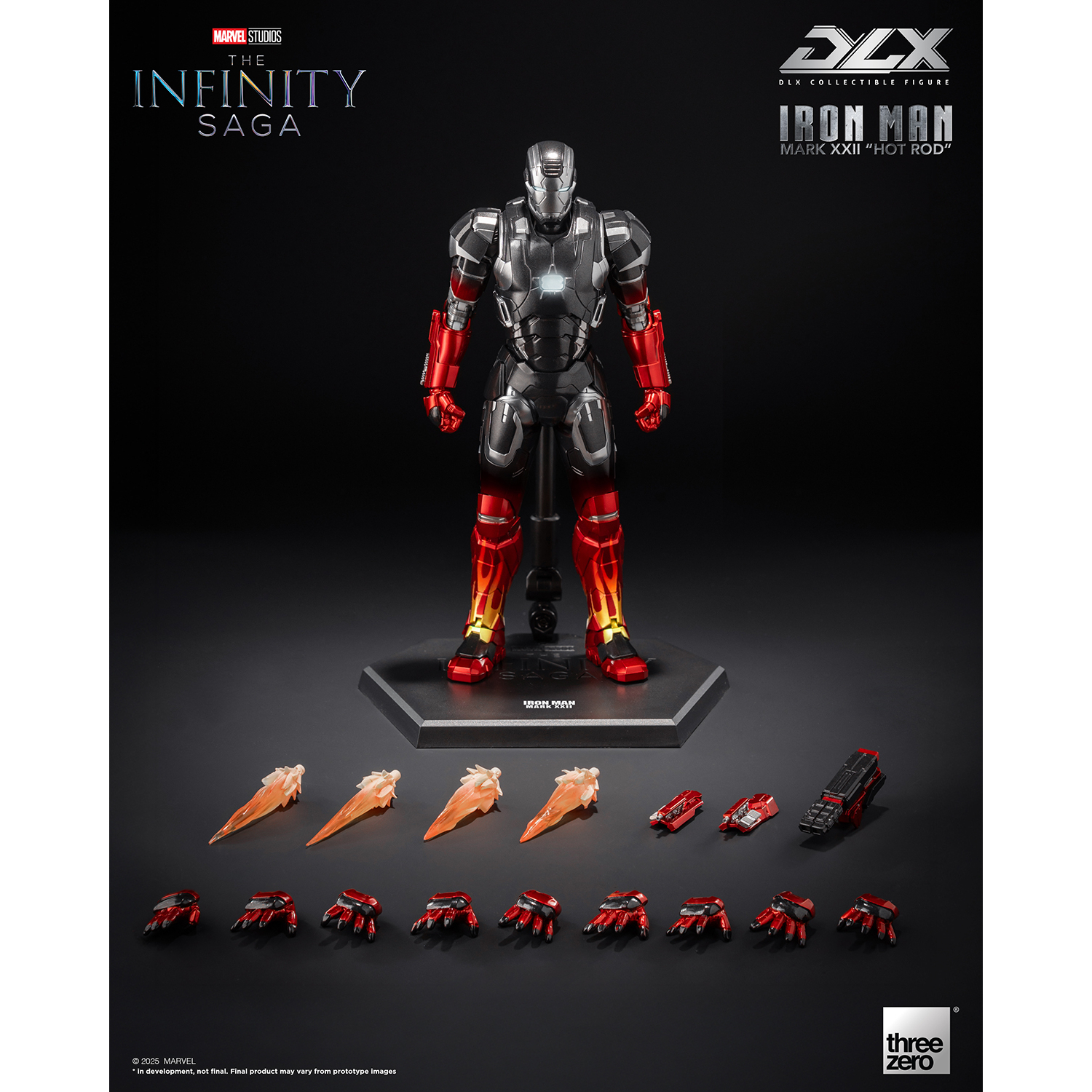 Marvel DLX Iron Man Mark 22 “Hot Rod” Action Figure Threezero 3Z09450W0 ...