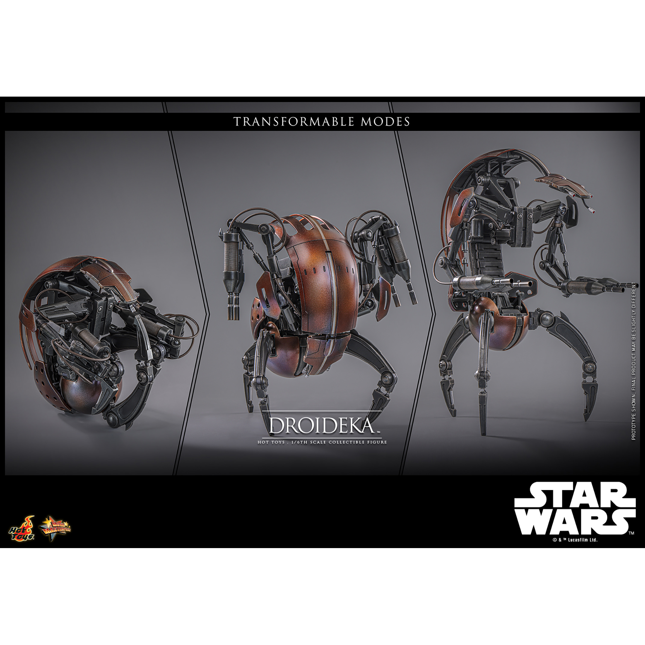 Star Wars: The Phantom Menace Droideka 1:6 Scale Figure Hot Toys 913520 ...