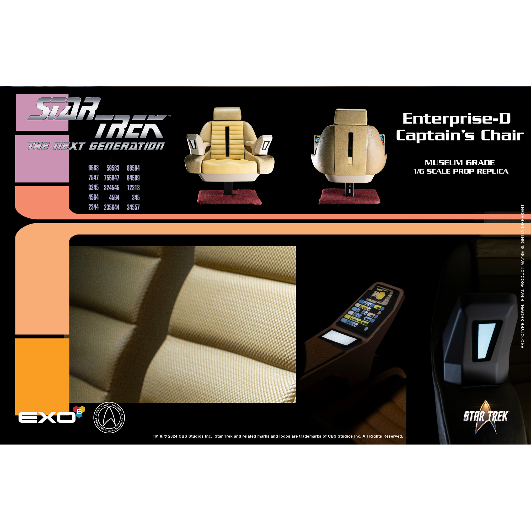 Star Trek Enterprise-D Captain’s Chair 1:6 Scale Prop Replica EXO-6 ...