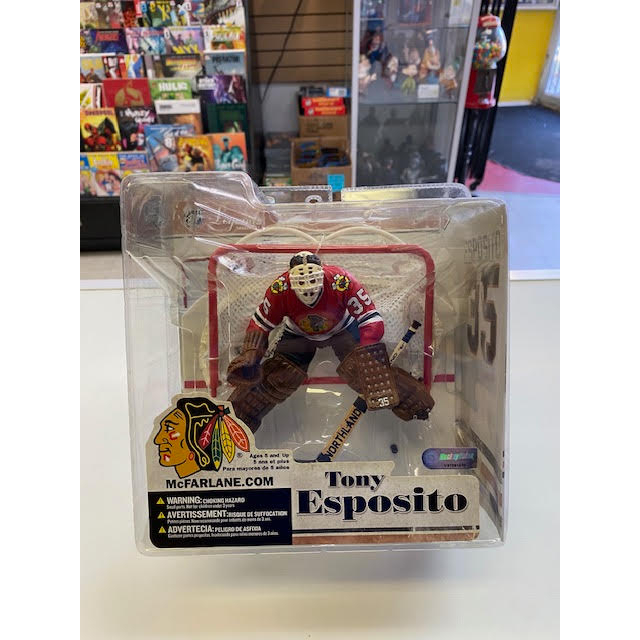 NHL Tony Esposito Blackhawks Chicago goalie action figure Mcfarlane Toys