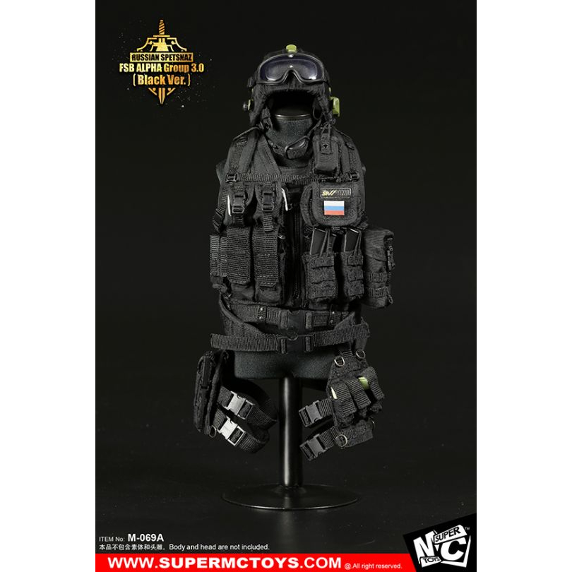 Russian Spetsnaz FSB Alfa Group 3_0 accessories BLACK 1:6 Super MC Toys ...
